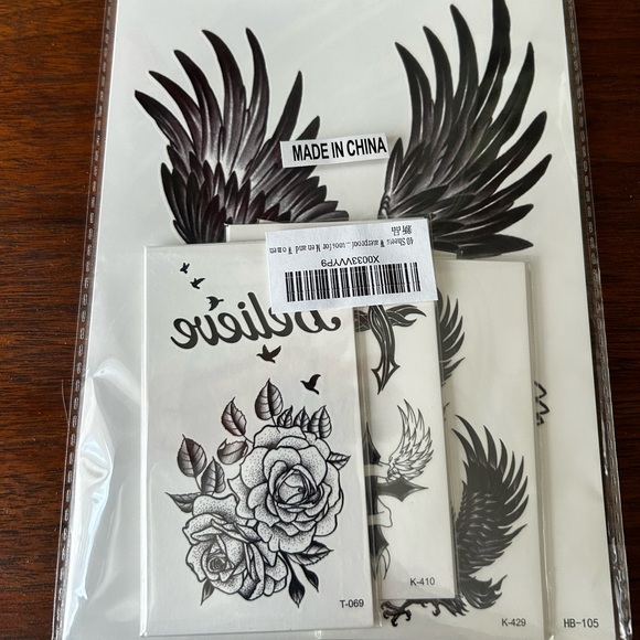 Other | Temporary Tattoos Pack 4 Sheets Unopened Variety Black | Poshmark